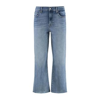 7 For All Mankind High-Waisted Wide Leg Cropped Jeans - - Jeans - Damen - Blau - W26