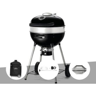 Napoleon Barbecue &agrave; charbon Charcoal Kettle Pro 57 cm + Housse de protection + R&ocirc;tissoire + Lot de 2 paniers &agrave; charbon - Napoleon