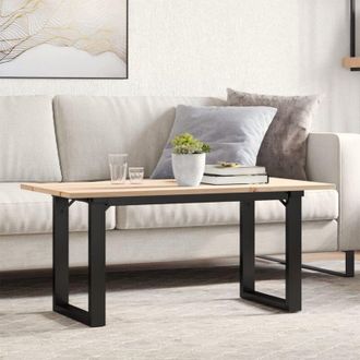 vidaXL Table basse cadre en o 90x40x45 cm bois de pin massif et acier - Vidaxl