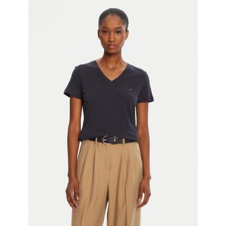 Tommy Hilfiger T-Shirt Heritage V-Neck Tee WW0WW24969 Dunkelblau Regular Fit