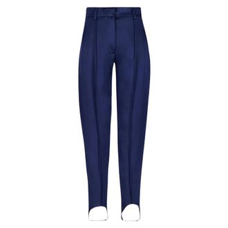Stella McCartney Pantalon &agrave; brides effet satin Envers - Femme - Pantalons - Bleu - Taille: 36 FR