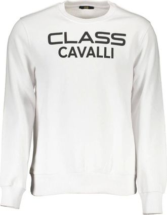 Cavalli Homme, Sweatshirts et sweats à capuche, Blanc, Taille: 2XL SweaT-shirt en coton