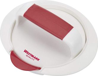 Westmark Hamburgermaker mit Patty-Hebevorrichtung, Hamburger-Presse, Innendurchmesser 11,5 cm, Kunststoff, Weiß/Rot, 62332260