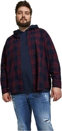 Jack & Jones Herren Freizeit Hemd JJEGINGHAM Comfort Plussize 2XL-8XL Kariert, Gr&ouml;&szlig;e:7XL, Farbe:Port Royale 12183107