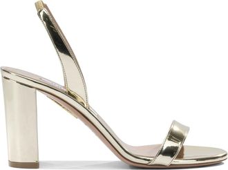 Aquazzura Femme, Chaussures, Jaune, Taille: 38 1/2 EU So Nude Block Sandal 85