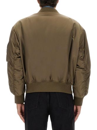 Saint Laurent Water-Repellent Polyamide Bomber Jacket - Green