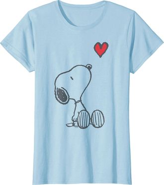 Peanuts Valentine Snoopy sitzendes Herz T-Shirt