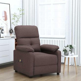 vidaXL Fauteuil de massage Chaise de massage Fauteuil Design Fauteuil Relax Marron foncé Tissu vidaXL