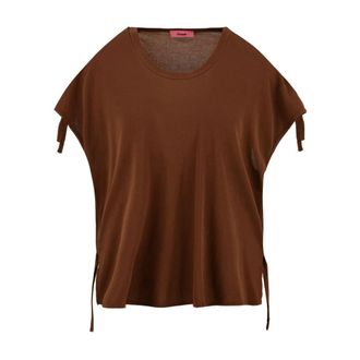 Drumohr Minimalistisches vielseitiges T-Shirt f&uuml;r Frauen - - Tops - Damen - Braun - M