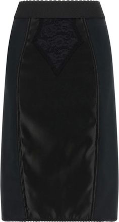 Dolce & Gabbana Femme, Jupes, Noir, Taille: 38 FR Marquisette And Satin Corsetry Skirt
