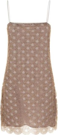 Rotate Rotate Birger Christensen, Femme, Robes, Jaune, Taille: 36 FR Scalloped Sequin Mini Dress