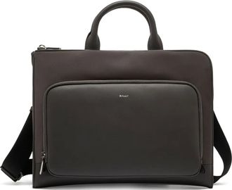 Bally Vogel leather-trim briefcase - Gris