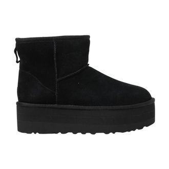 UGG Plateau-Stiefel mit Wildleder-Obermaterial und runder Zehenpartie - - Shoes - Damen - Schwarzk - 38 EU