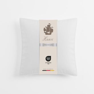 Hanse by Ribeco Loungekissen 80x80cm, federfrei mit Polypearls Kissenf&uuml;llung, Palettenkissen f&uuml;r Entspannung & Lesen, waschbar bis 60&deg;C & allergikergeeignet, Made in 