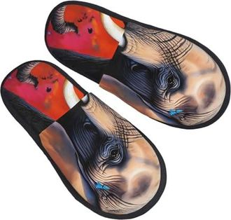 Generic Pantoufles imprim&eacute;es d&eacute;l&eacute;phants pour femmes, chaussons dint&eacute;rieur et dext&eacute;rieur &agrave; semelle douce et moelleuse