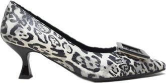 Joni Joni 29166 Chaussures à talon bas en noir et blanc pour femme, léopard, 38 EU