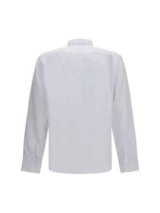 HUGO BOSS Mens Regular-Fit Linen Shirt White