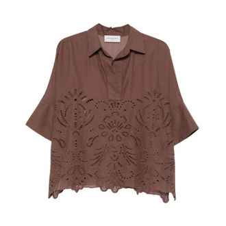 Ermanno Scervino Femme, Blouses et Chemises, Brun, Taille: 42 FR Blouse