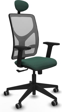 Piqueras y Crespo B&uuml;rostuhl mit 2D-Armlehnen, h&ouml;henverstellbare Lendenwirbelst&uuml;tze und festes Kopfteil, ausgestattet mit Sincro 3 Positionen und Schneideschaum, Grau/Fl