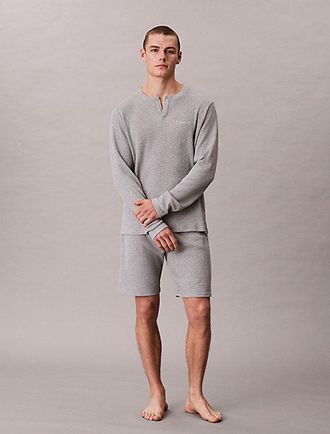 Calvin Klein Weiche Pyjama-shorts Mit Waffelstruktur - B10 Grey Heather - Herren - XL