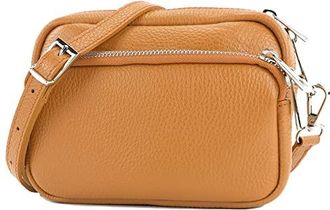 modamoda.de T231 - ital. Sac &agrave; bandouli&egrave;re petit en cuir, camel, s