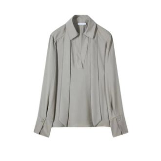 Patrizia Pepe Femme, Blouses et Chemises, Gris, Taille: 38 FR Blouse en viscose avec ceinture amovible