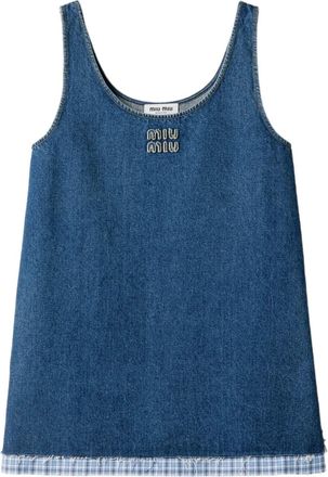 Miu Miu robe courte en jean - Bleu