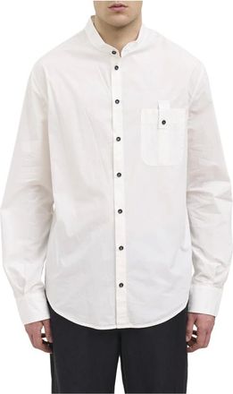 Andrea Ya'aqov Homme, Chemises, Blanc, Taille: XL Camicia Mockneck in Cotone