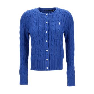 Polo Ralph Lauren Femme, Pulls, Bleu, Taille: 38 FR Button-Front Cardigan