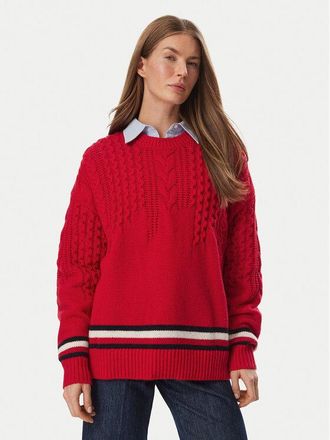 Tommy Jeans Pullover DW0DW23353 Rot Oversize