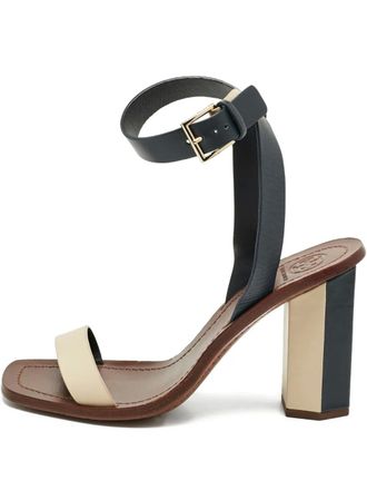 Tory Burch sandales &agrave; talon &eacute;pais - Bleu