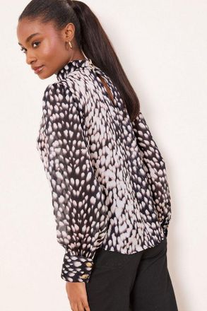 Lipsy Langarmbluse Lipsy Hochgeschlossenes Jacquard-Oberteil, Regular (1-tlg)