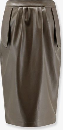 Stella McCartney Womens Midi Skirt Alter Mat Brown Polyester