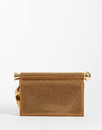 JW PEI Holly - Pochette &agrave; pendentif en m&eacute;tal orn&eacute; de cristaux fantaisie - Ivoire