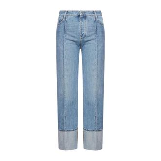 Bottega Veneta Weitgeschnittene Jeans mit Umschlag - - Jeans - Damen - Blau - 2XS