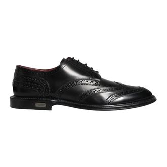 Dolce & Gabbana Homme, Chaussures, Noir, Taille: 40 EU Chaussures formelles en cuir noir avec bout daile