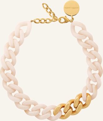Vanessa Baroni Vanessa Baroni Halsketten Flat Chain Necklace With Gold Latte Marble By Glambou gold