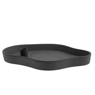 Storefactory Kerzenhalter, Kerzenst&auml;nder - V&Auml;NERN - Keramik - Farbe: dunkelgrau - 34 x 22 x 4 cm