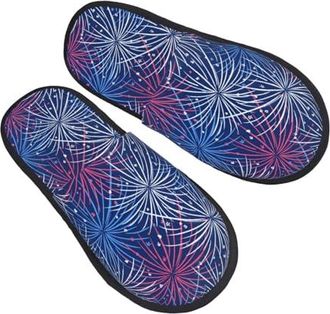 Generic Slippers Ireworks Dans La Nuit Lavables Hiver Pantoufles Cozy Maison Slippers Pour Spa Chambre Homme L
