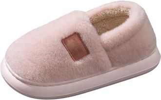 Generic Chausson Serpillière Femme Chausson Femme Confort Womens Spring And Autumn Winter Plush Warm Cotton Slippers With Thick Heels Non Velvet And Thickened