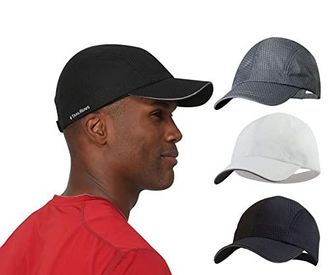 TrailHeads Performance - Chapeau de Course &agrave; Pied l&eacute;ger &agrave; s&eacute;chage Rapide pour Homme - Casquette de Sport athl&eacute;tique pour Tennis, Salle de Sport, Lot de 3 - Blanc