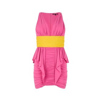 Roberto Cavalli Femme, Robes, Rose, Taille: 34 FR Two-Tone Draped Dress