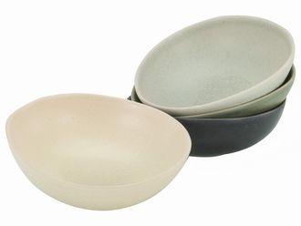 CREATABLE CreaTable, 22141, Serie PIETRA, 4-teiliges Geschirrset f&uuml;r 4 Personen, Mehrzweckschale aus Steinzeug, sp&uuml;lmaschinen- und mikrowellengeeignet, Made in 