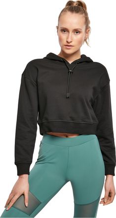 Urban Classics Ladies Short Terry Hoody, Black, 5XL