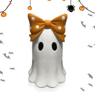 Generic Figuren, Halloween-Dekoration, Spiritelle, Dekoration aus Harz für den Schreibtisch mit Schleife für Hochzeit, Gothic, Schaufenster, Party, Geburtstag