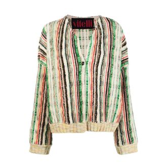 Vitelli Gestreifte Strickjacke - - Knitwear - Damen - Mehrfarbig - L