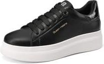 Queen Helena Baskets Femme Baskets Platform Casual X33-1, Noir en polyuréthane., 38 EU