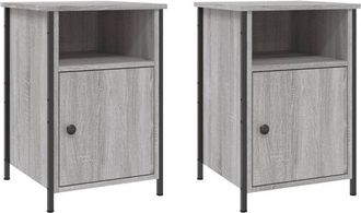 vidaXL Nachttische 2 Stk. Grau Sonoma 40x42x60 cm Holzwerkstoff Vidaxl