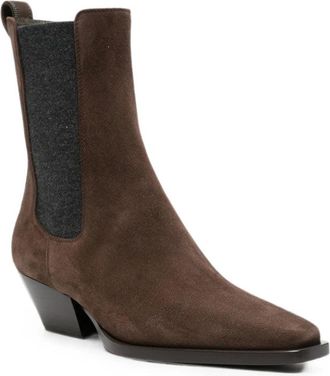 Brunello Cucinelli Calf Suede Chelsea Boot - Brown