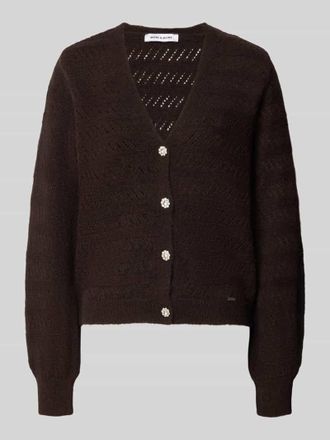 More & More Strickjacke mit V-Ausschnitt und Knopfleiste